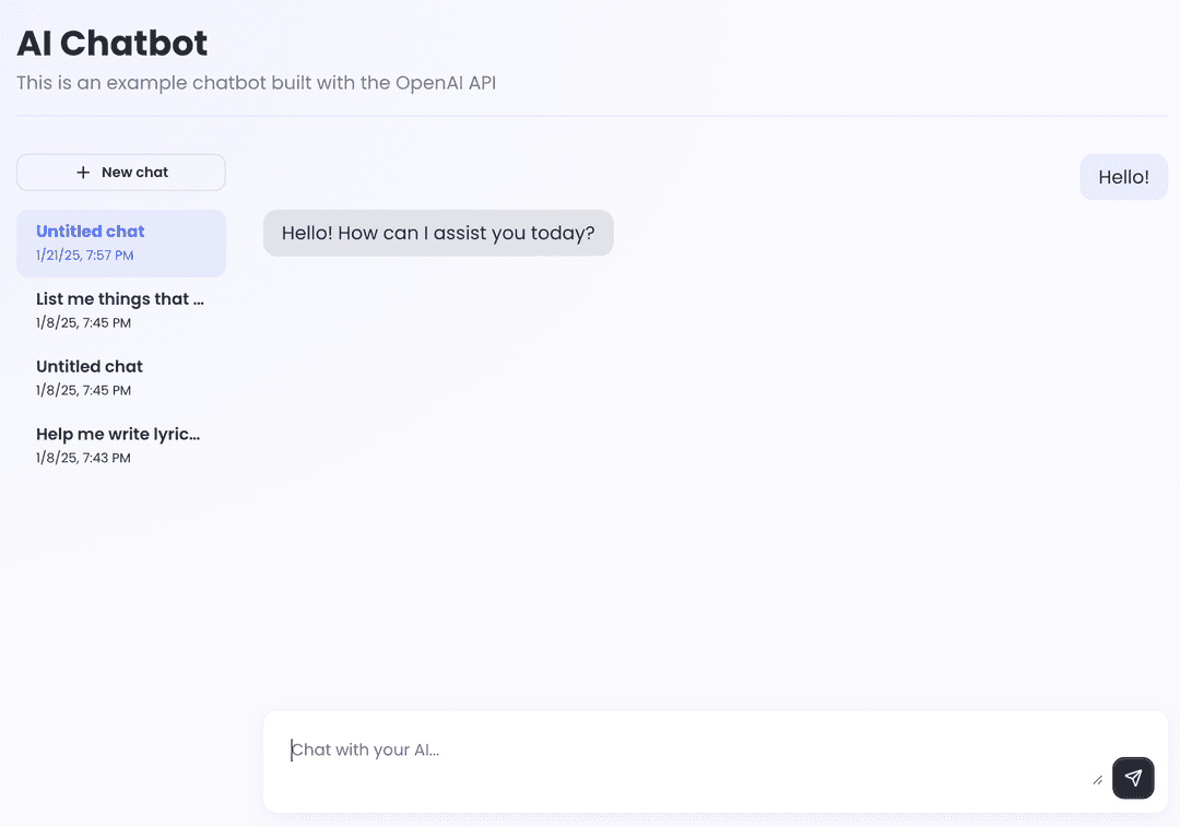 Using the AI chatbot | Next.js Documentation | supastarter - SaaS starter kit for Next.js, Nuxt ...