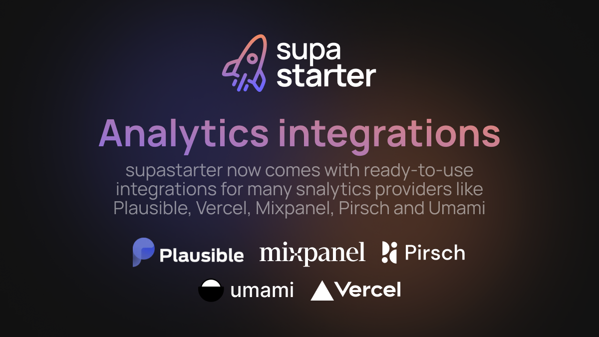 Integrate analytics for your SaaS | supastarter - SaaS starter kit for ... Integrate analytics for your SaaS | supastarter - SaaS starter kit for ...